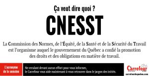 L’acronyme de la semaine : CNESST – Le Carrefour de Québec